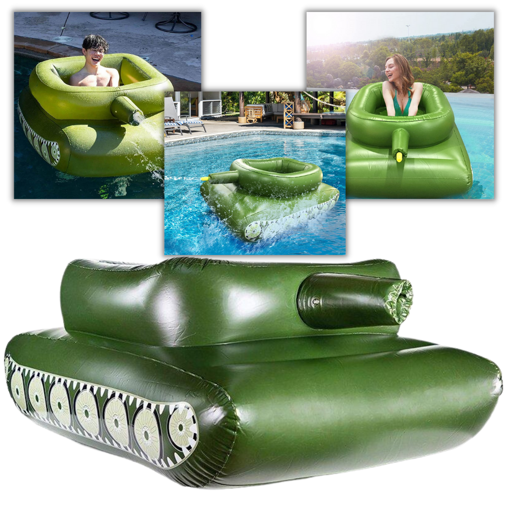Inflatable Tank Pool Float - Swimming Circle With Water Sprayer ...