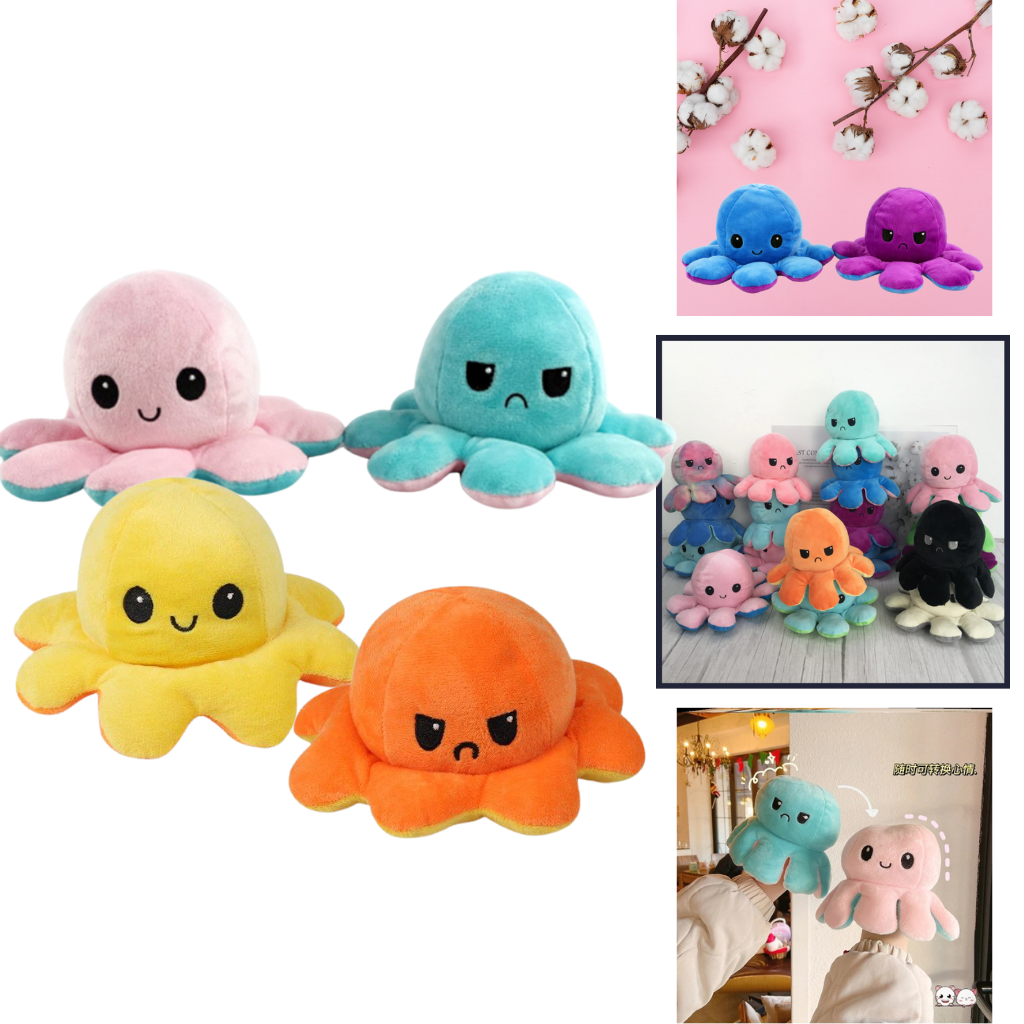 Reversible Octopus | Octopus Stuffed | Angry Octopus Plush